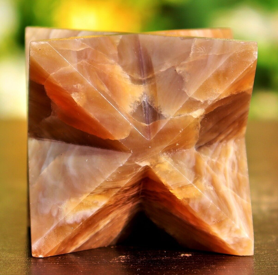 70MM Yellow Banded Mexican Calcite Crystal Star Energy Gemstone Healing ...