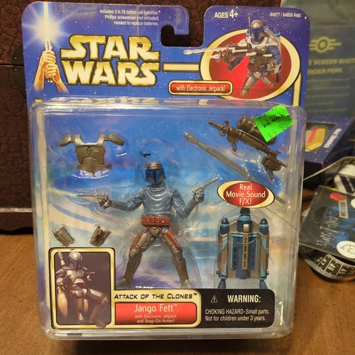 Star Wars AOTC Jango Fett Electronic Sound Jetpack Deluxe Figure MOC ...