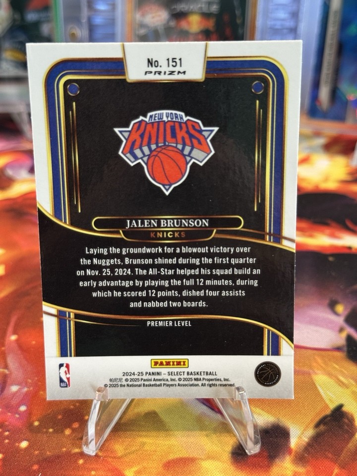 2024-25 Select JALEN BRUNSON Premier Level TRI-COLOR Prizm Green White ...