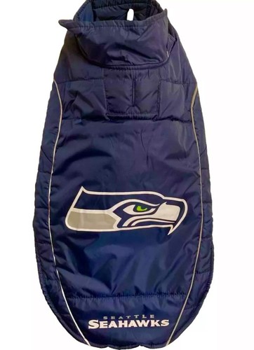 NEW DOG COAT Seattle Seahawks Blue +Water Resistant +Fall/Winter ...