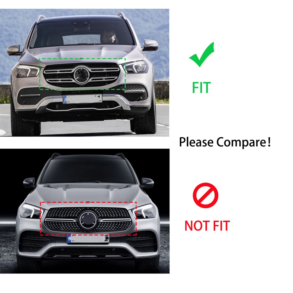 2019-2023 Mercedes Benz W167 GLE 350 450 Front Diamond Grille Chrome ...