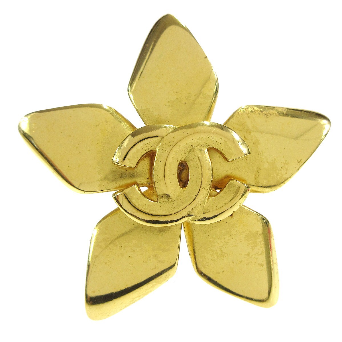 CHANEL CC Logos Flower Brooch Pin Gold-plated Corsage… - Gem