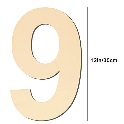 12 Inch Large Blank Wood Number 9 Unfinished Wood Slices Signs Board ...