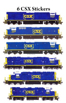 CSX How Tomorrow Moves Locomotives 6 individual Stickers Andy Fletcher ...