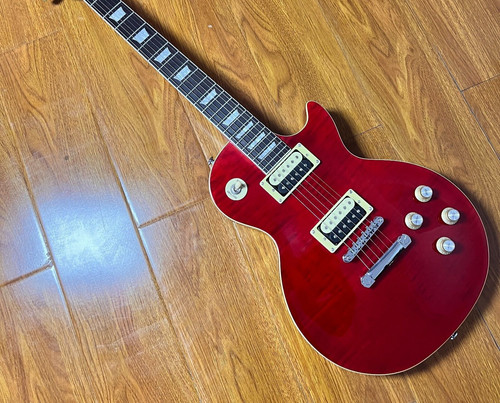 Chibson LP Red Electric Guitar 2H Pickups Flame maple veneer Ship from ...
