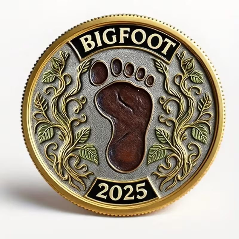 SASQUATCH ~ Bigfoot Legend Enigma 2025 Golden Commemorative Coin Dual ...