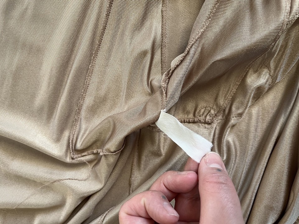 Vtg VANITY FAIR Shimmery Champagne Rose Peignoir Robe M Nylon Tricot ...