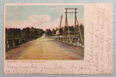 Floating Bridge, 100 Years Old, Lynn MA Massachusetts 1908 Postcard ...