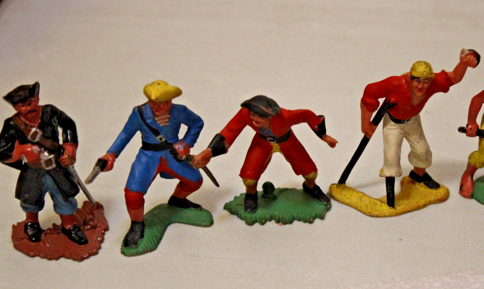 9 Vintage Marx 1970's Hard Plastic Warrior of the World Pirates READ ...