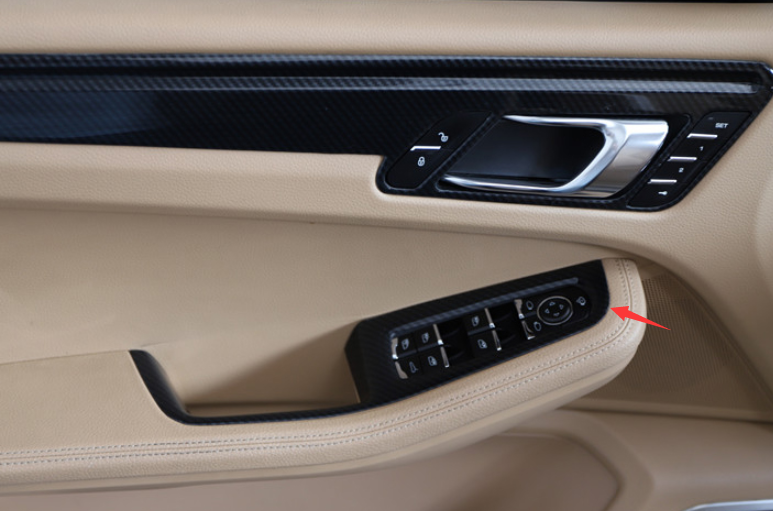 For 2015-2021 Porsche Macan ABS Carbon Fiber Window Switch Button ...