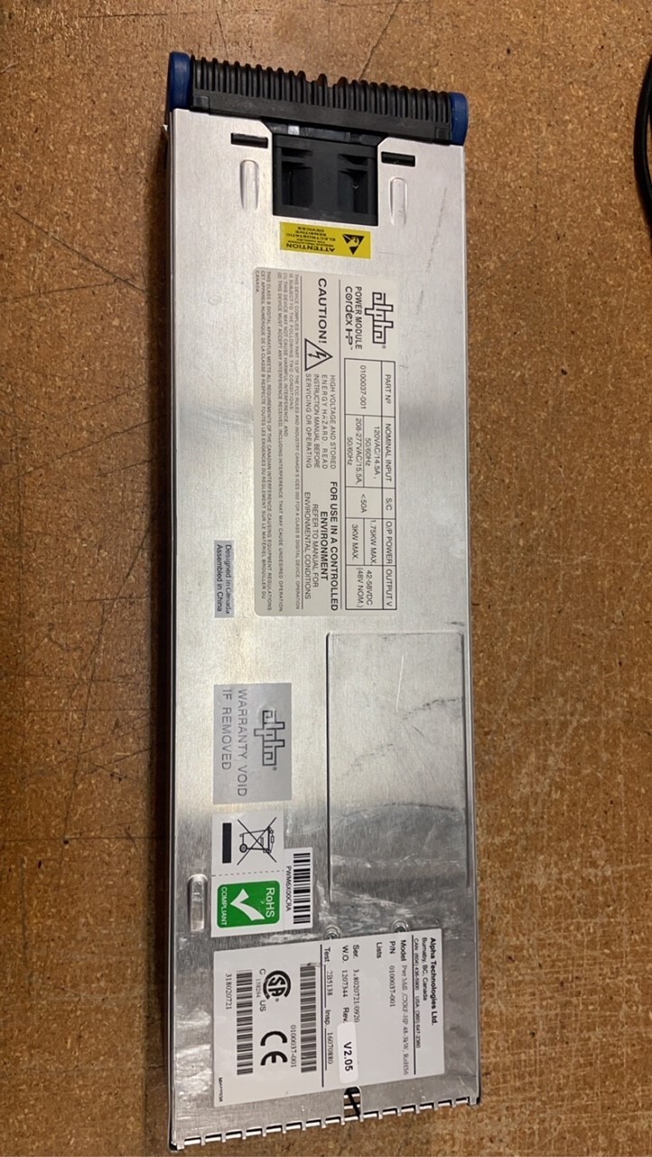 0100037-001 Alpha Technologies Cordex CXRF-HP 48-3KW Rectifier Power ...