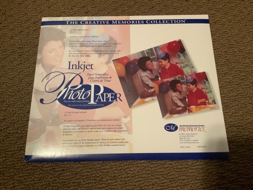 Creative Memories Inkjet Photo paper 8.5 x 11 - NEW! 12 Sheets Glossy ...