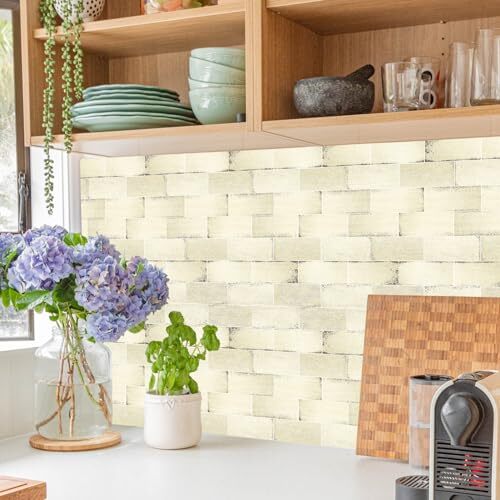 Eco-Friendly Peel & Stick Tiles - Grunge Beige Subway, 10 Sheets | eBay
