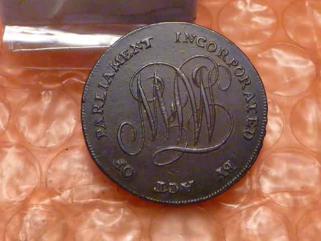 Original 1794 Ireland Dublin Colonial Halfpenny Trade Token Very HIGH ...