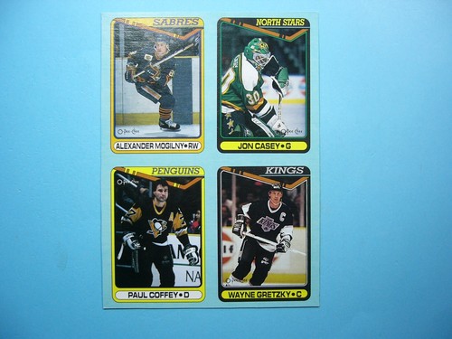 1990/91 O-PEE-CHEE BOX BOTTOM CARD HOCKEY PANEL WAYNE GRETZKY JON CASEY ...