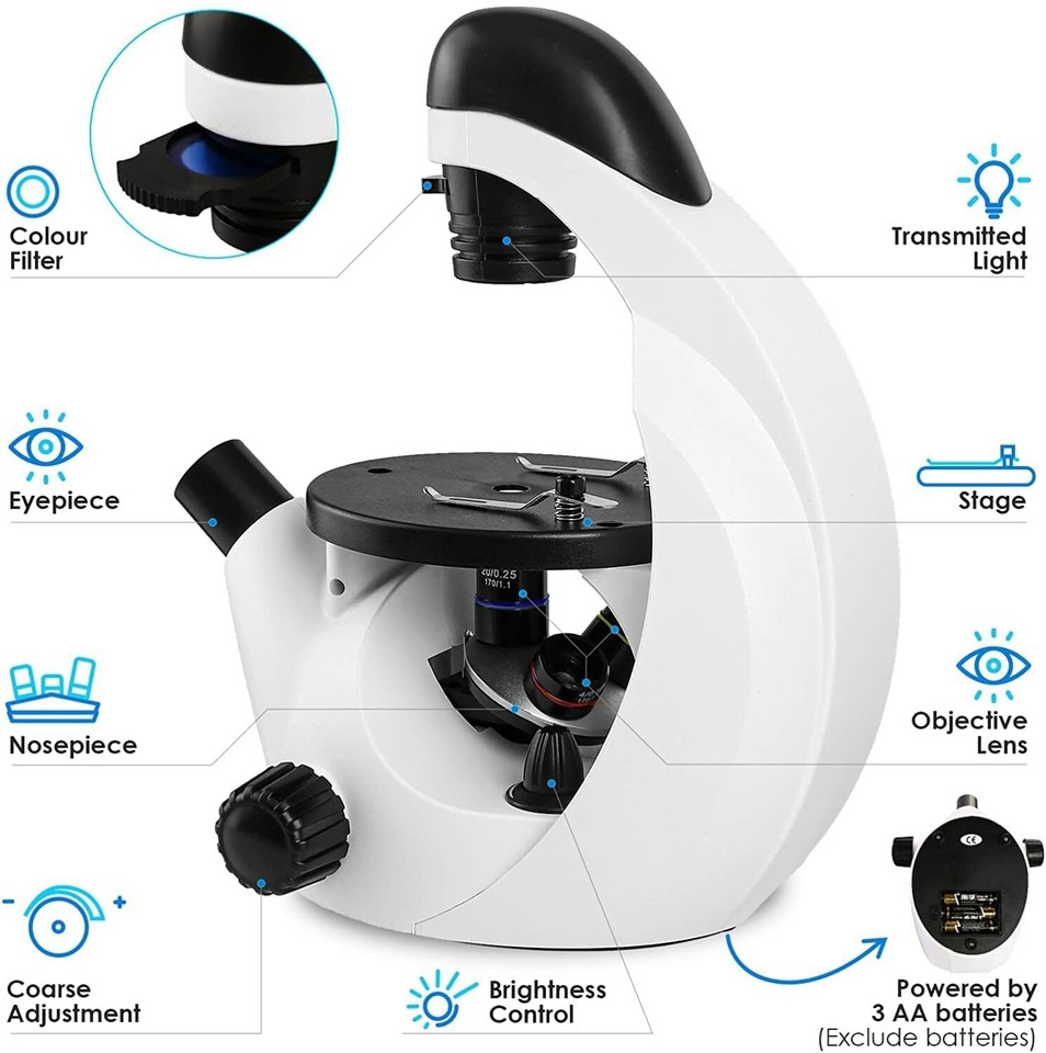 Microscopio Telmu XD-1606 ingrandimento 40x -320x accessori Studenti ...