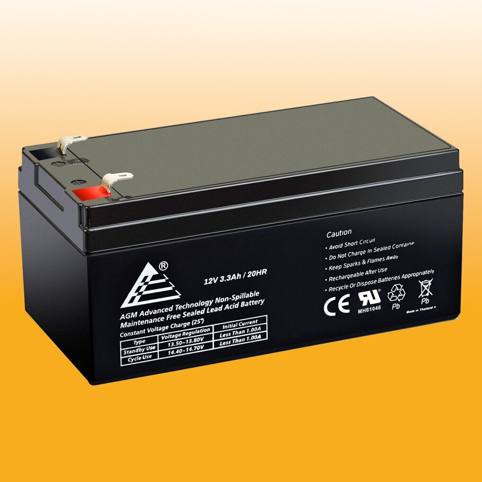 12V 3.3Ah SLA Rechargeable Battery Replaces BE350R, BE350U, BE350G | eBay