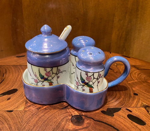 Noritake Morimura 6 Piece Condiment Set ~Shakers~Jar w/Spoon & Tray ...