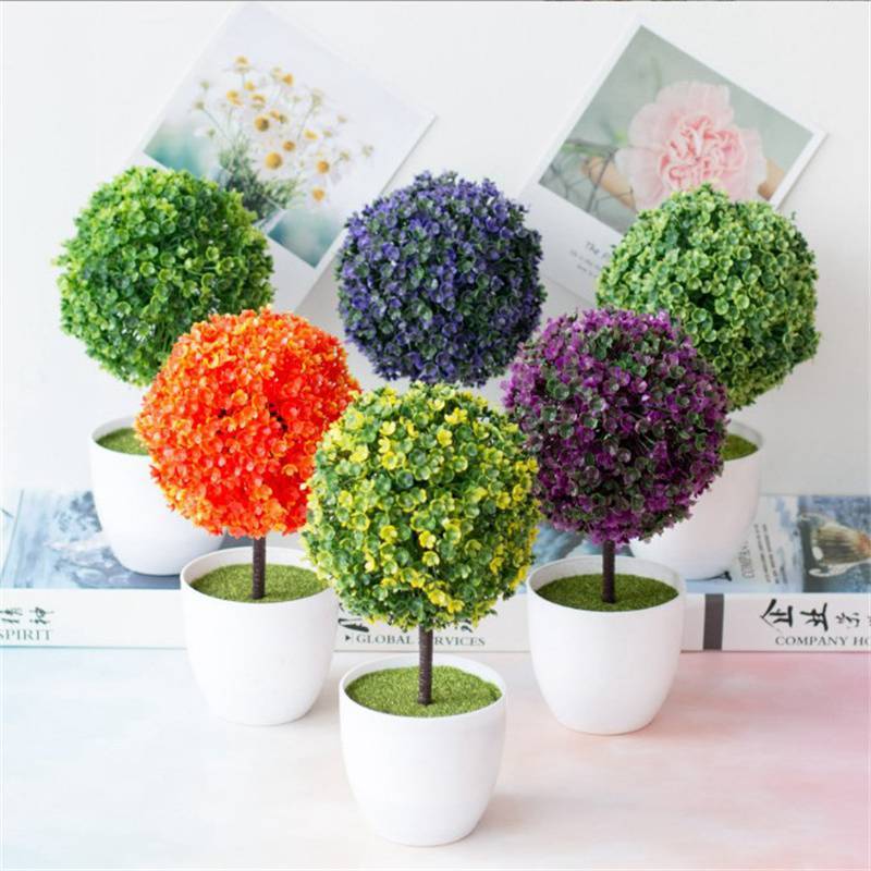 Outdoor Garden Decorative Indoor Pot Bonsai Artificial Potted Ball ...