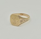 J.R.WOOD ART NOUVEAU 14K SOLID GOLD 'JC' SIGNET RING,8.5 | eBay