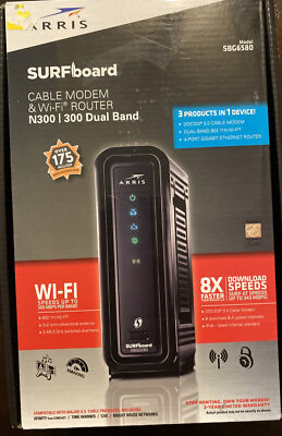 Arris SURFboard SBG6580 Cable Modem & Wi-Fi Router N300|300 Dual Band ...