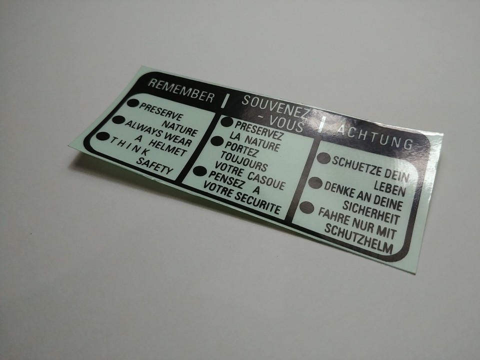 HONDA CB350 750 XL 75 CT MT50S Preserve Nature Achtung Safety Mark ...