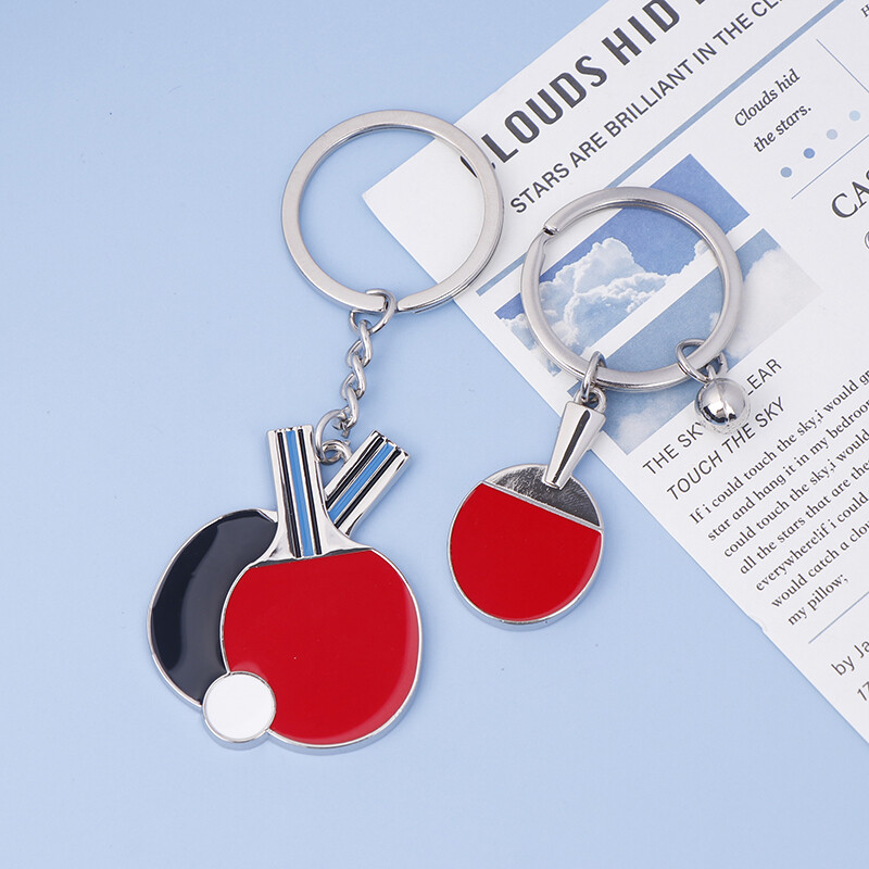 Cute Mini Table Tennis Racket Keychain Sport Ping Pong Paddle Pendant ...