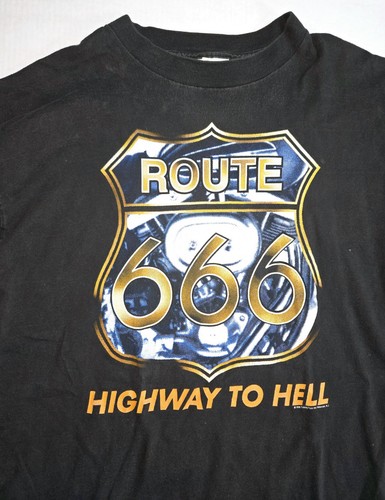 Vintage 'Highway To Hell Route 666' T-shirt | eBay