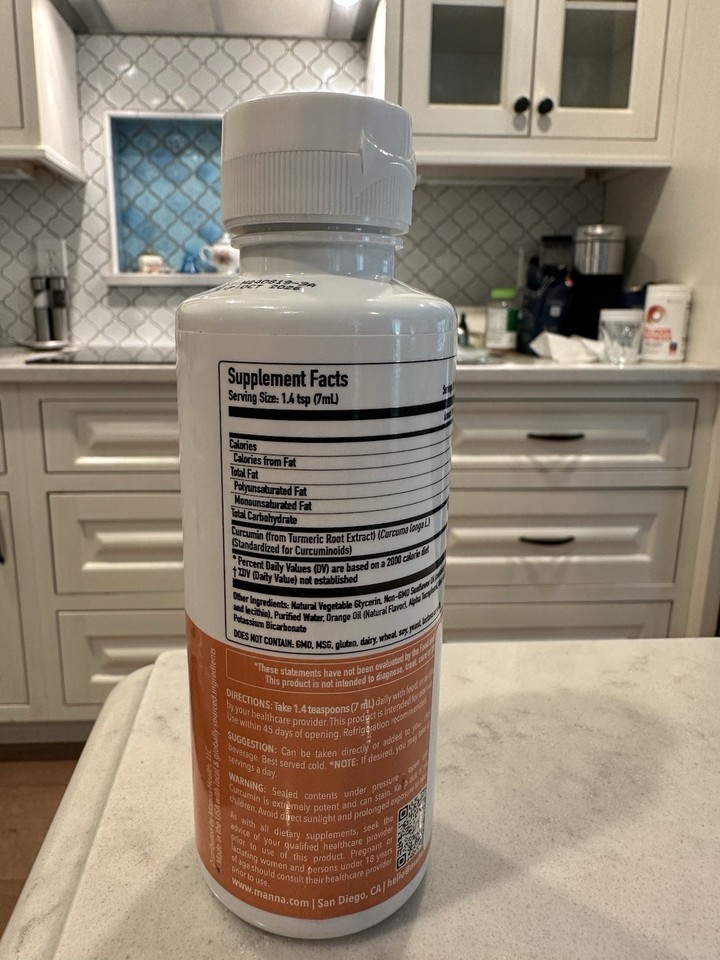 Wow😱😨1 Manna Vitamins Evolved Liposomal Liquid Curcumin 30 Days Supply ...