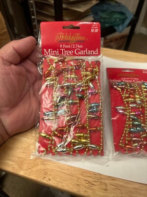 3 "Holiday Time" 9 Feet Mini Tree Garlands New in Packs look like ...
