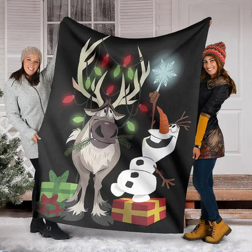 Festive Christmas With Frozen Olaf & Sven Reindeer Snowflake Holiday ...