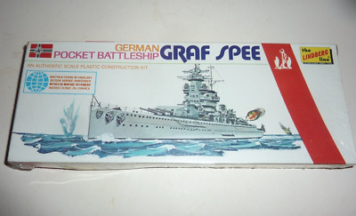 Vtg 1974 Lindberg Line German Graf Spee Battleship Model Kit 860 ...