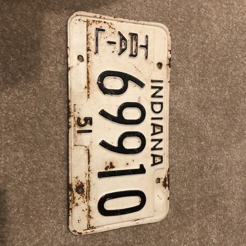 1951 Indiana Trailer License Plate 69910 | eBay