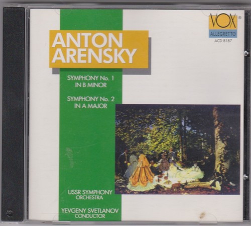 Anton Arensky CD Symphonies No. 1 in B Minor & No. 2 in A Major | eBay