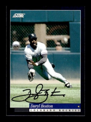 DARYL BOSTON SIGNED 1994 SCORE #396 ON-CARD AUTO - COLORADO ROCKIES | eBay