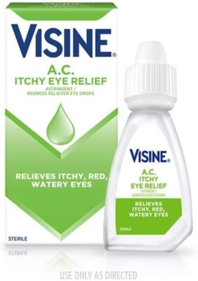 Visine A.C. Itchy Eye Relief Astringent/Redness Reliever Eye Drops, 0.5 ...