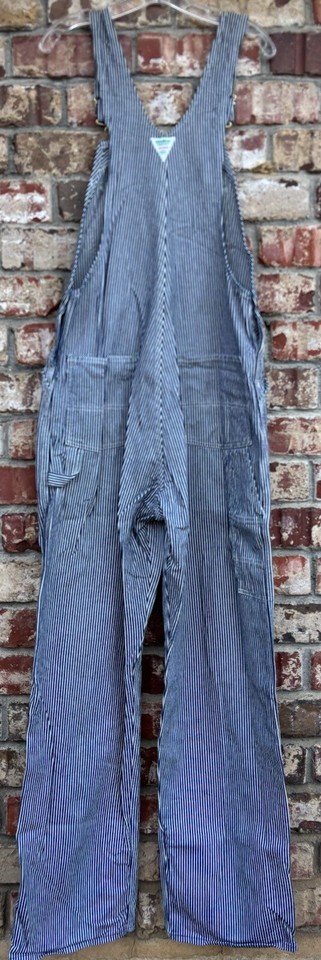 VTG Men 36x34 OSH KOSH B’GOSH Denim Striped Vestbak Bib Overalls ...