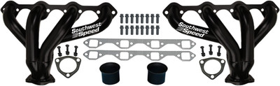 NEW BLOCK HUGGER SHORTY FLAT BLACK HEADERS,SBF WINDSOR 260-351,GT40P,V ...
