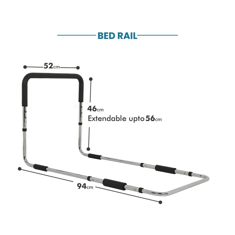 Steel Chrome Plated bedrail with Foam Grip for Adult Bed Safety Grab ...