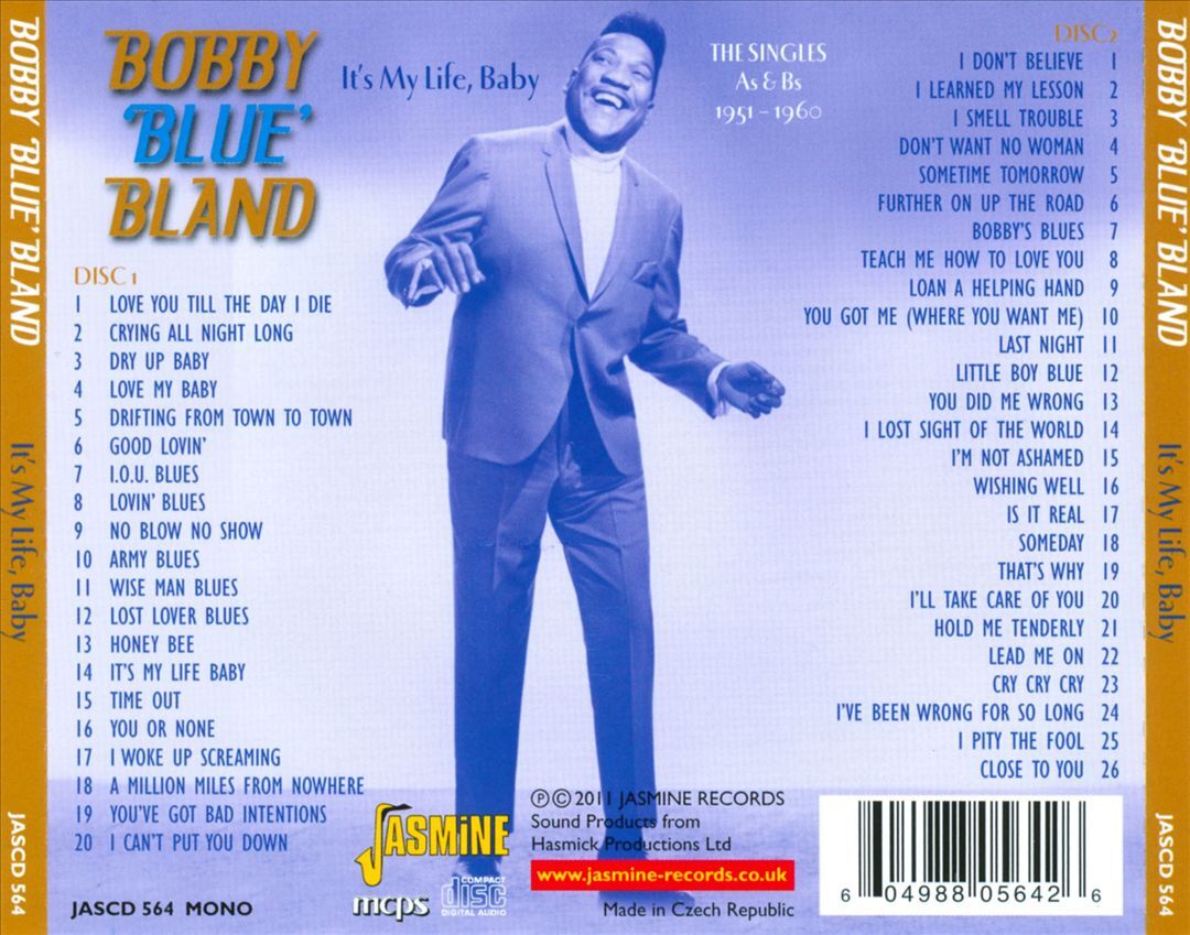 BOBBY "BLUE" BLAND IT'S MY LIFE, BABY: THE SINGLES AS & BS (1951-1960 ...