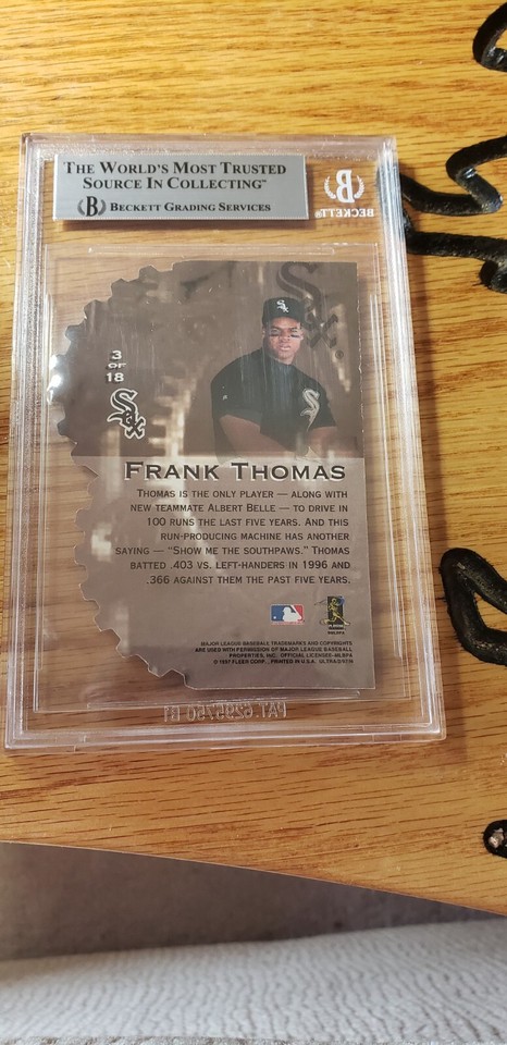 1997 Fleer Ultra HITTING MACHINES #3 Frank Thomas HOF FOIL DIE CUT Bgs ...