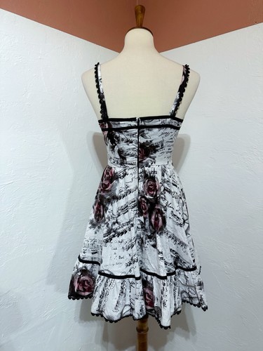 Hot Topic Y2K Corset Dress Floral Music Gothic Petticoat Grunge ...