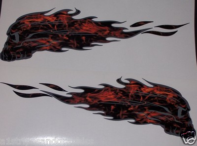 REAL FIRE Skull Flames Motorcycle Gas Tank Graphic Decals Graphics ...
