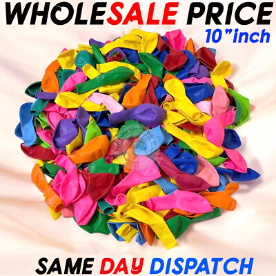 100 X Latex PLAIN BALOON BALLONS 10" Inch helium BALLOONS Quality Party ...