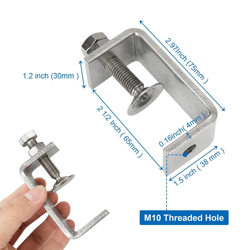 C Clamps Heavy Duty Stainless Steel C-Clamp 2 1/2 Inch Clamps for ...