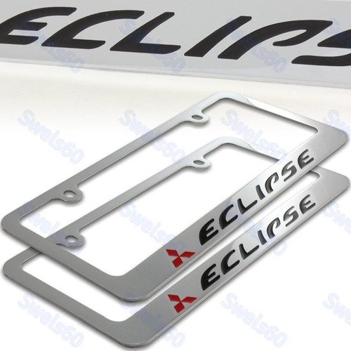 2Pcs Mitsubishi ECLIPSE Plated Brass License Plate Frame Hand Painted ...