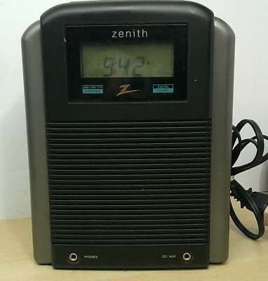 Vintage Zenith Digital Alarm Clock Radio With AM/FM/TV/Weather Bands ...