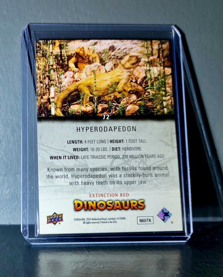 2015 Upper Deck Dinosaurs Hyperodapedon Extinction Red Parallel #72 ...
