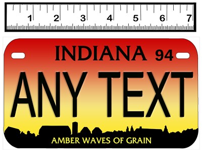 Custom Personalized Motorcycle Size State License Plate - Indiana Waves ...