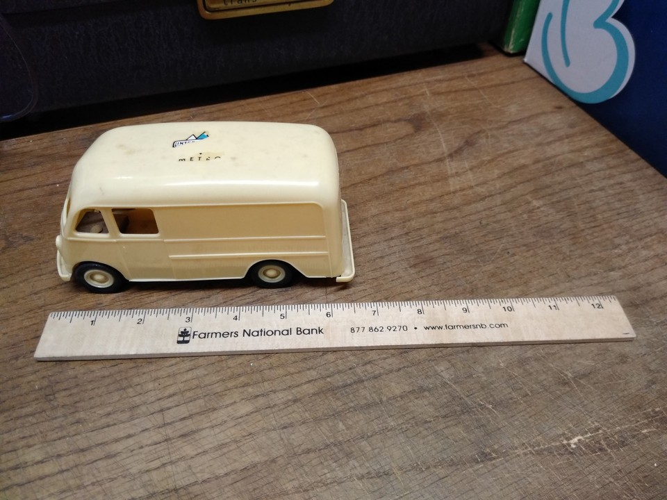 Vtg International Promotional Toy Delivery Van Truck Hard Plastic Works ...